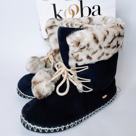 Kooba | Shoes | Nwt Kooba Faux Fur Pom Pom Slipper Boots | Poshmark